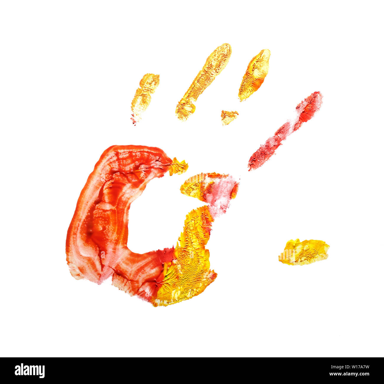 Print of human painted palm on white background Stock Photo - Alamy