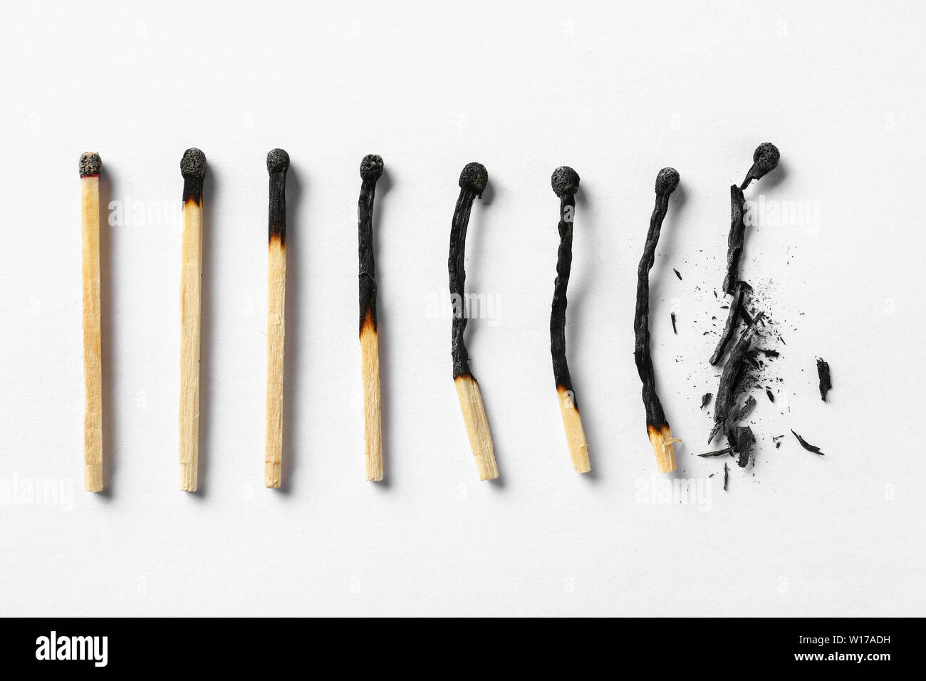 Different matches on white background Stock Photo - Alamy