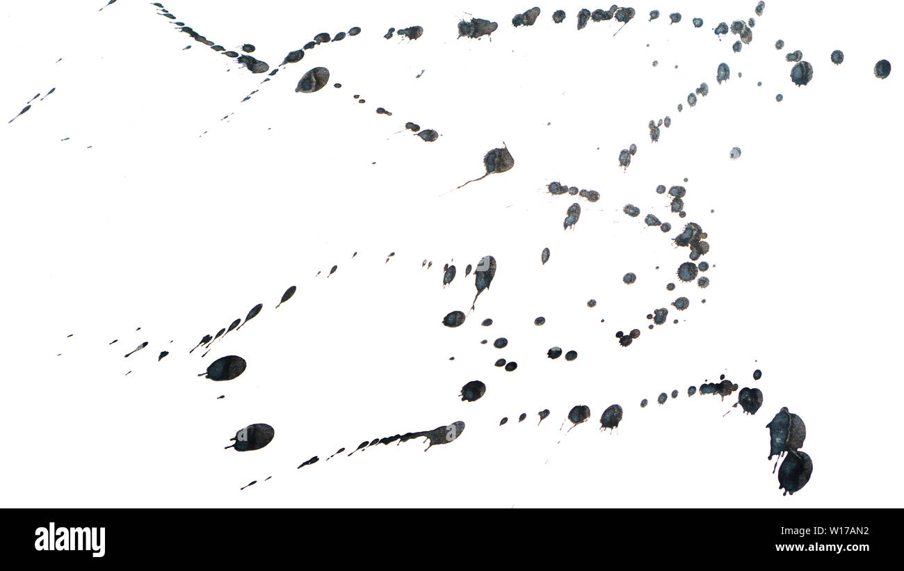 Black ink spots. Abstract background. Design elements. Isolate on white ...