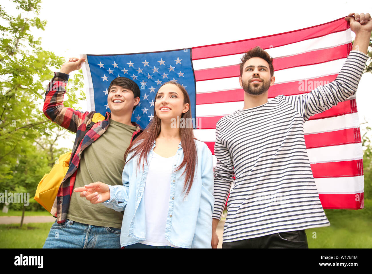 Usa students flag hi-res stock photography and images - Alamy