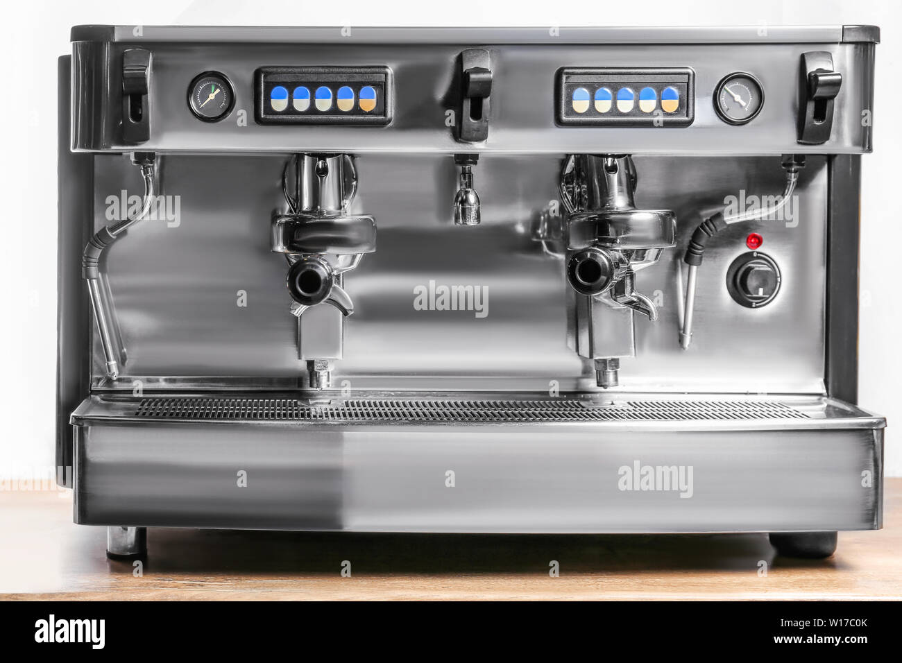 Modern coffee machine on white background Stock Photo - Alamy