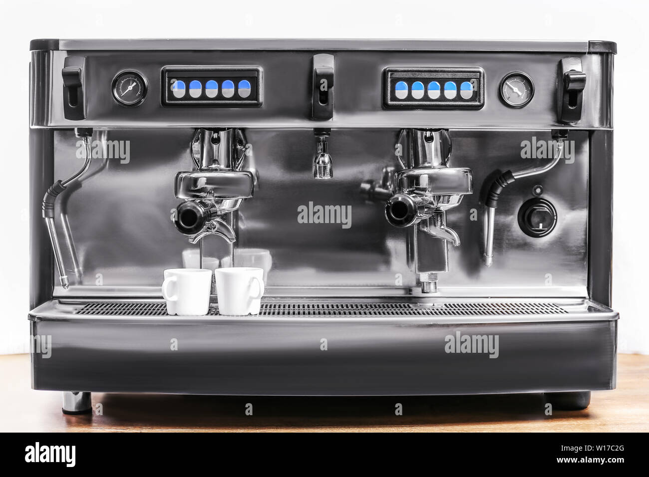 Modern coffee machine on white background Stock Photo - Alamy