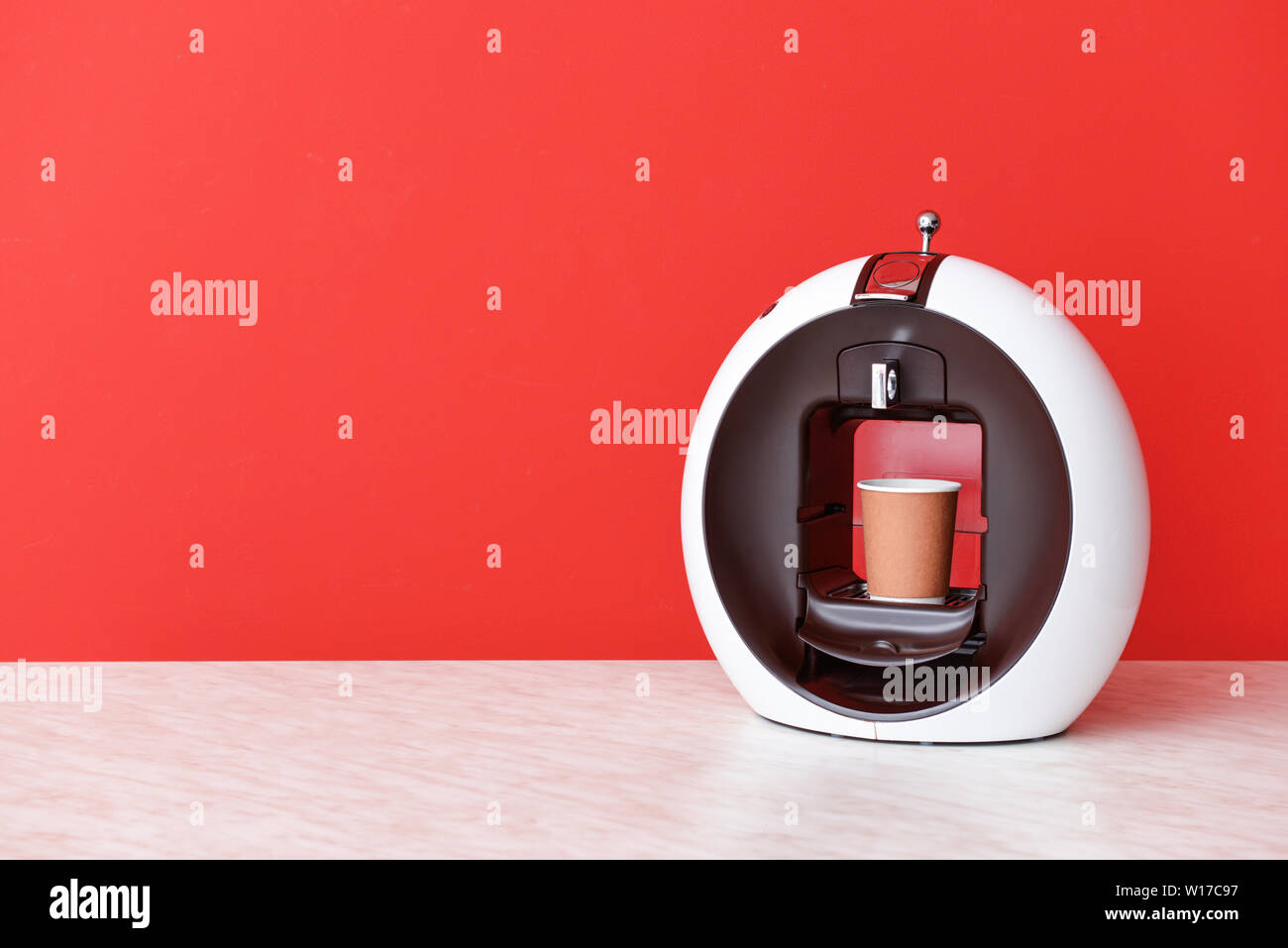 Modern coffee machine on table Stock Photo - Alamy