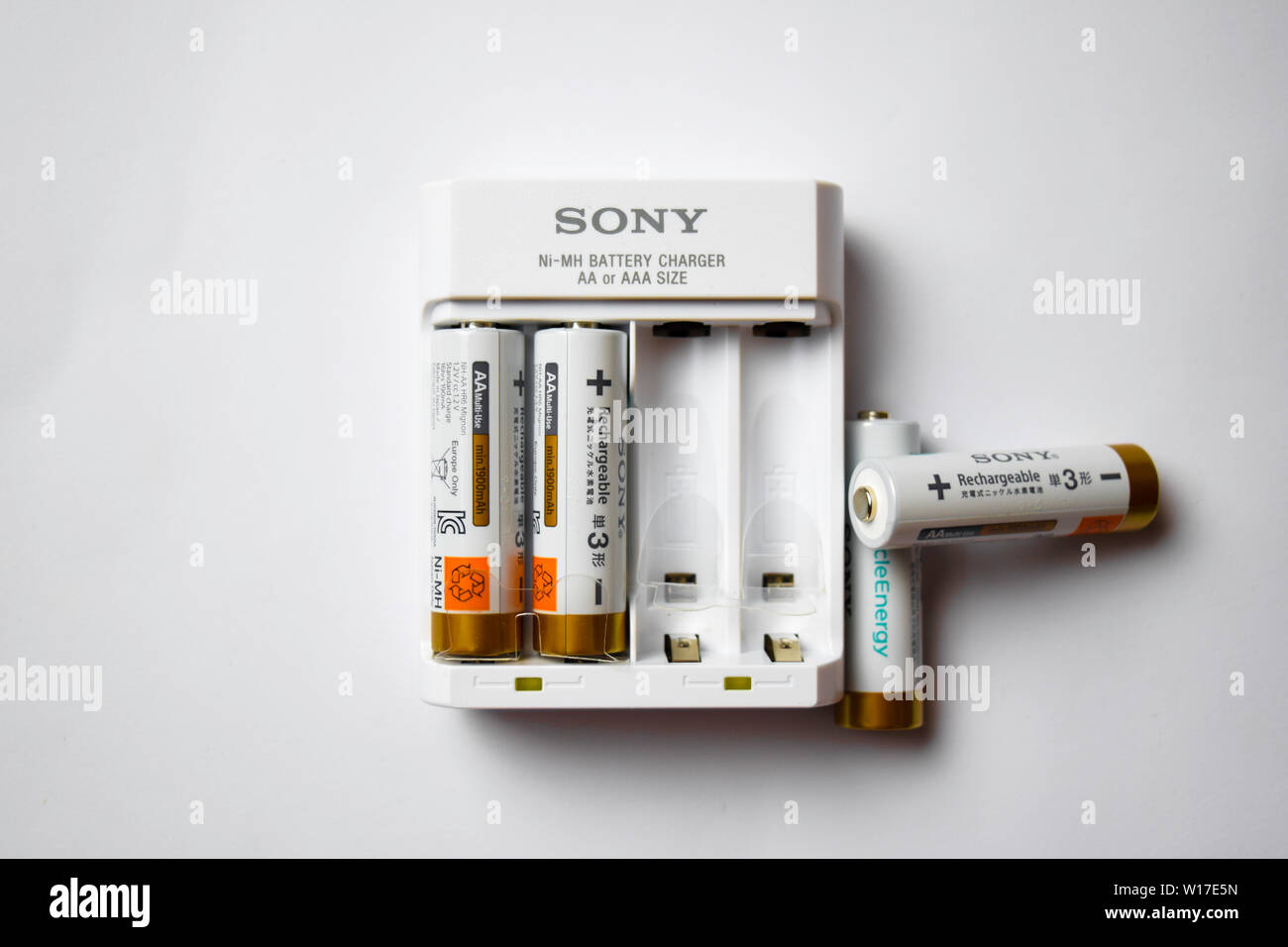 BEKASI. WEST JAVA. INDONESIA. JULY 1 2019 : SONY Ni-MH BATTERY CHARGER ...