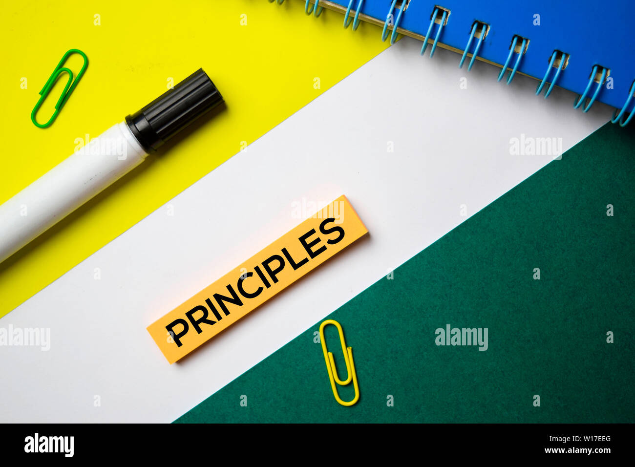 Principles text on sticky notes with office desk concept Stock Photo ...