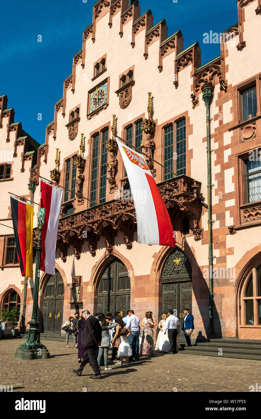 FRANKFURT, GERMANY - JUNE 17, 2019: The Roemer at Roemerberg, Frankfurt ...