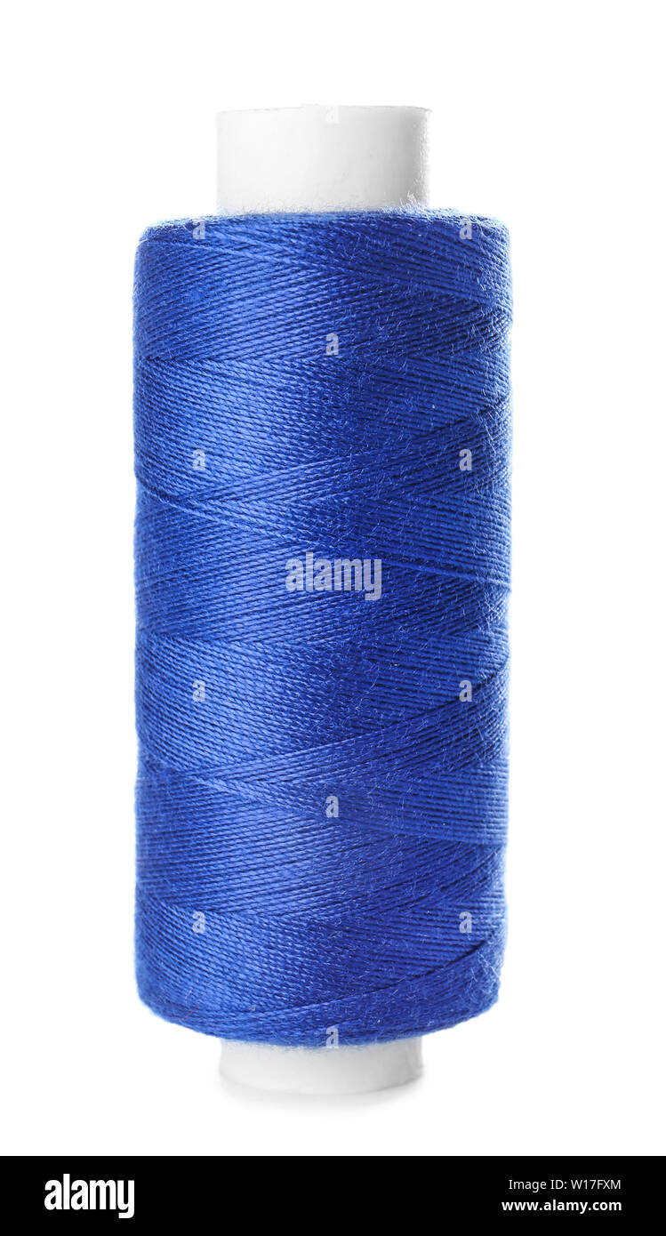 Sewing thread spool on white background Stock Photo - Alamy