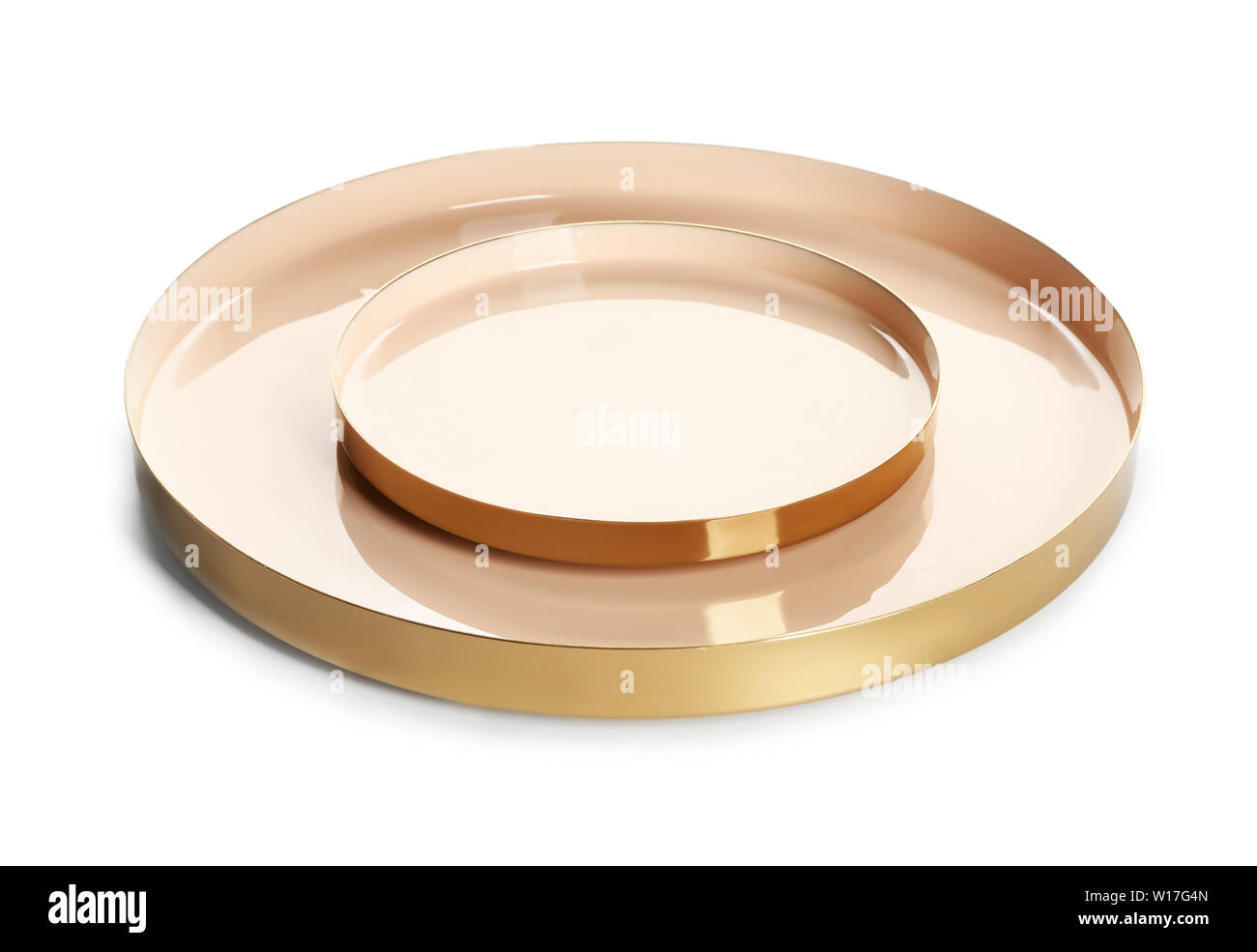 Clean plates on white background Stock Photo - Alamy