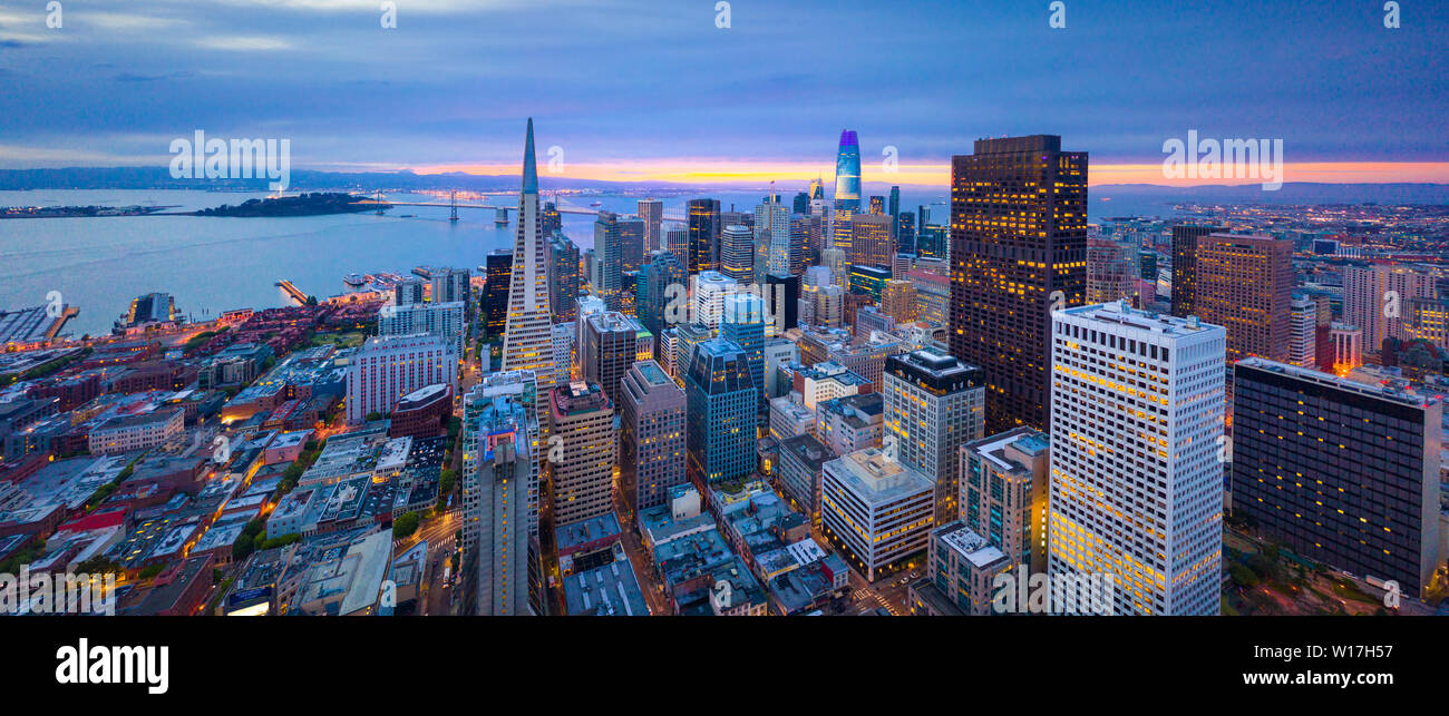 Golden gate bridge at sunset aerial view, san francisco hi-res stock ...