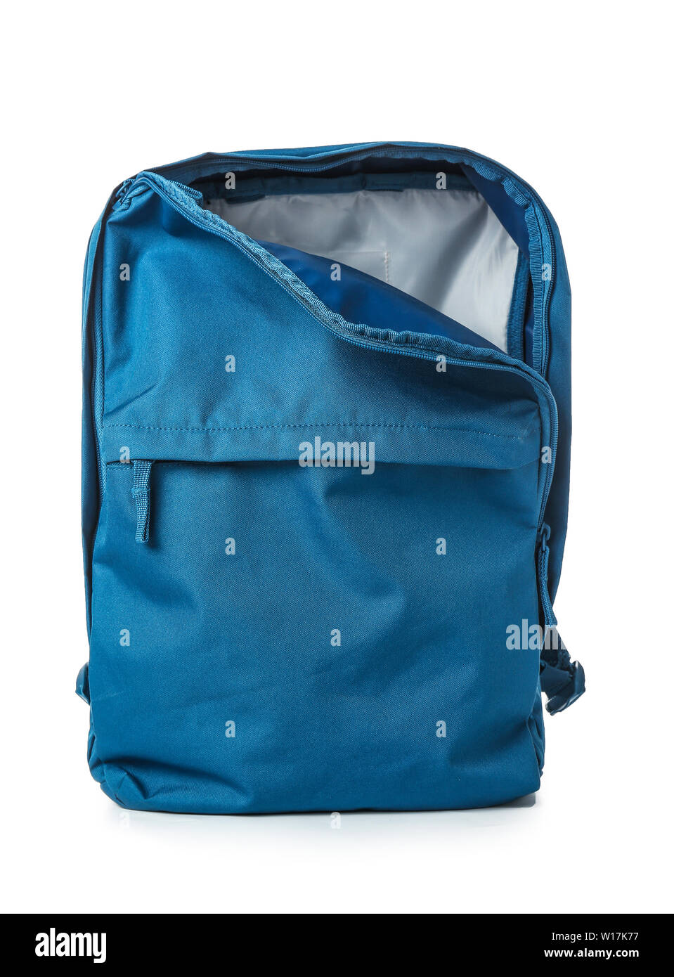 Empty school backpack on white background Stock Photo - Alamy