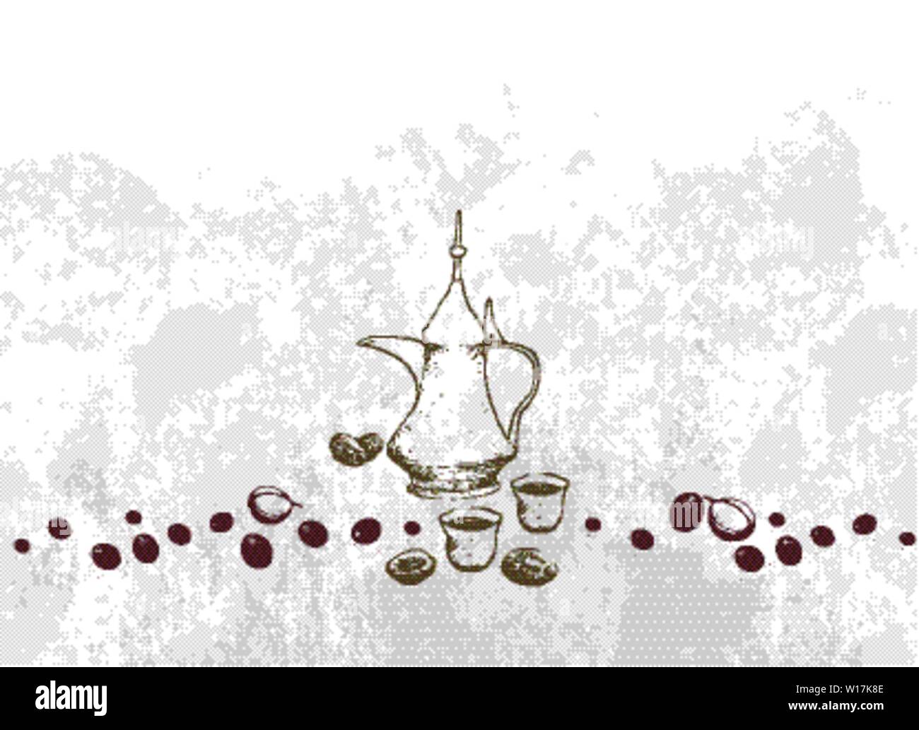 Dallah traditional arabic coffee pot Stock Vector Images - Alamy