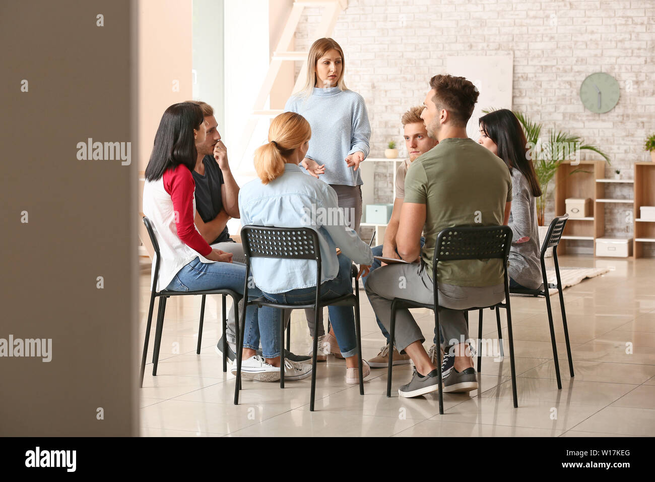 People at group therapy session Stock Photo - Alamy