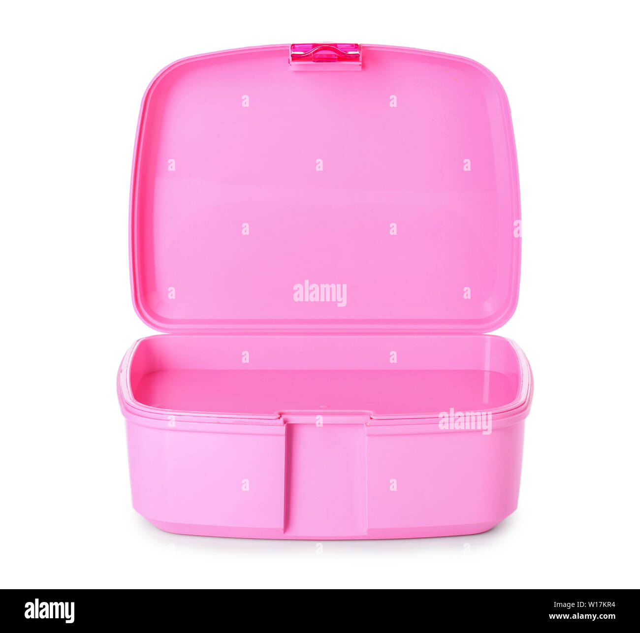 Plastic lunch box on white background Stock Photo - Alamy