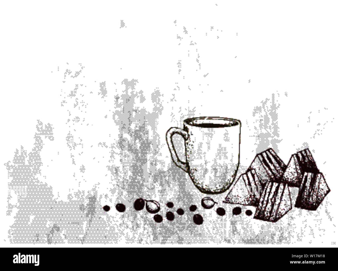 Coffee First, Illustration Hand Drawn Sketch of A Cup of Coffee with ...