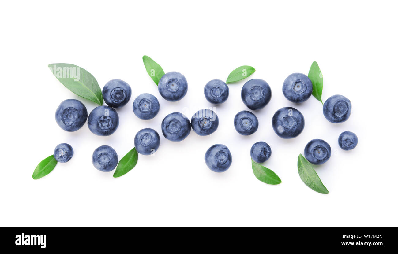 Fresh ripe blueberry on white background Stock Photo - Alamy