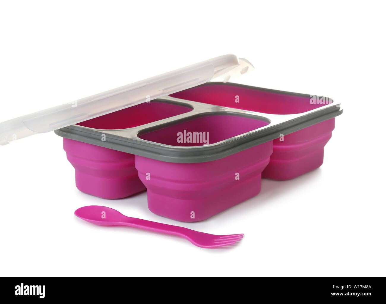 Empty school lunch box on white background Stock Photo - Alamy