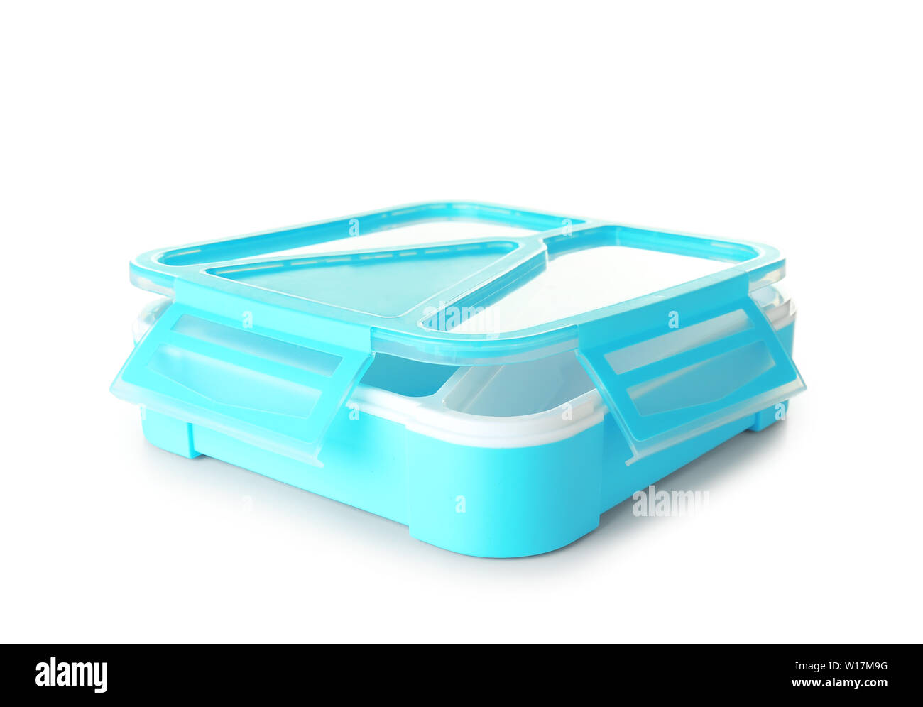 Empty school lunch box on white background Stock Photo - Alamy