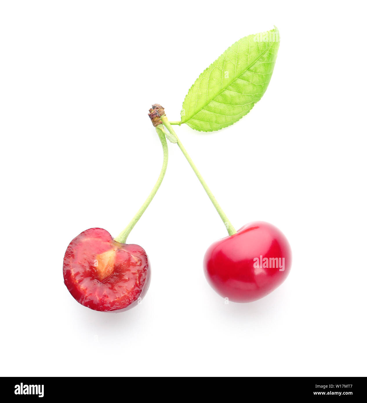 Tasty ripe cherry on white background Stock Photo - Alamy