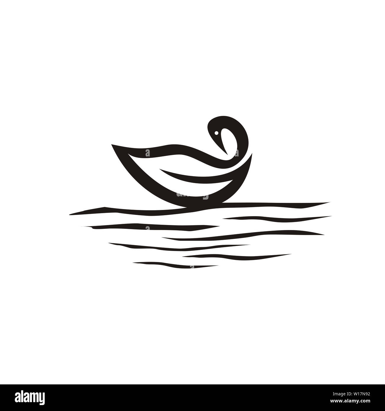 Swan flower logo design vector minimalist style Stock Photo - Alamy