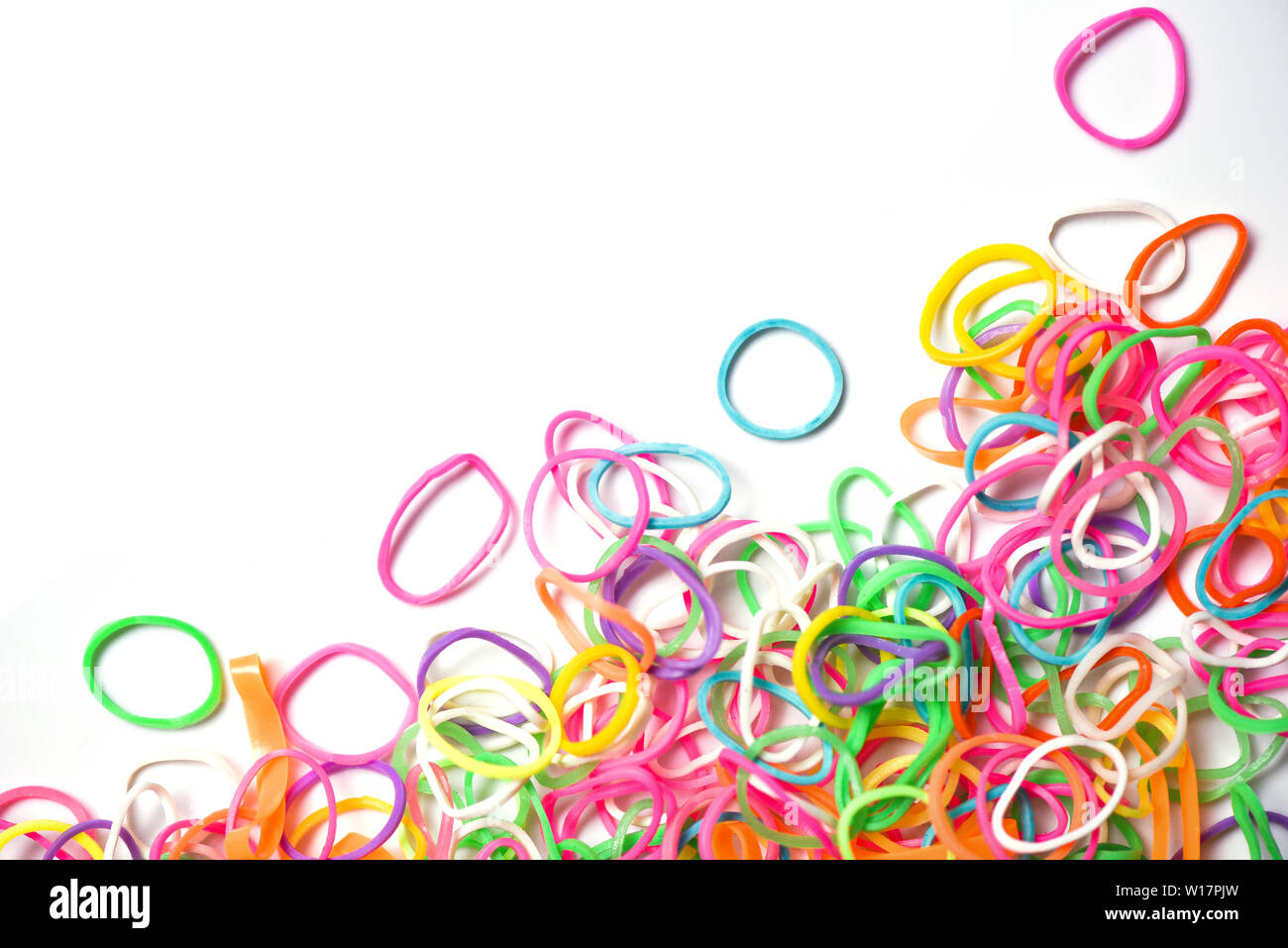 Rubber band / Colorful of plastic band isolated on white background ...