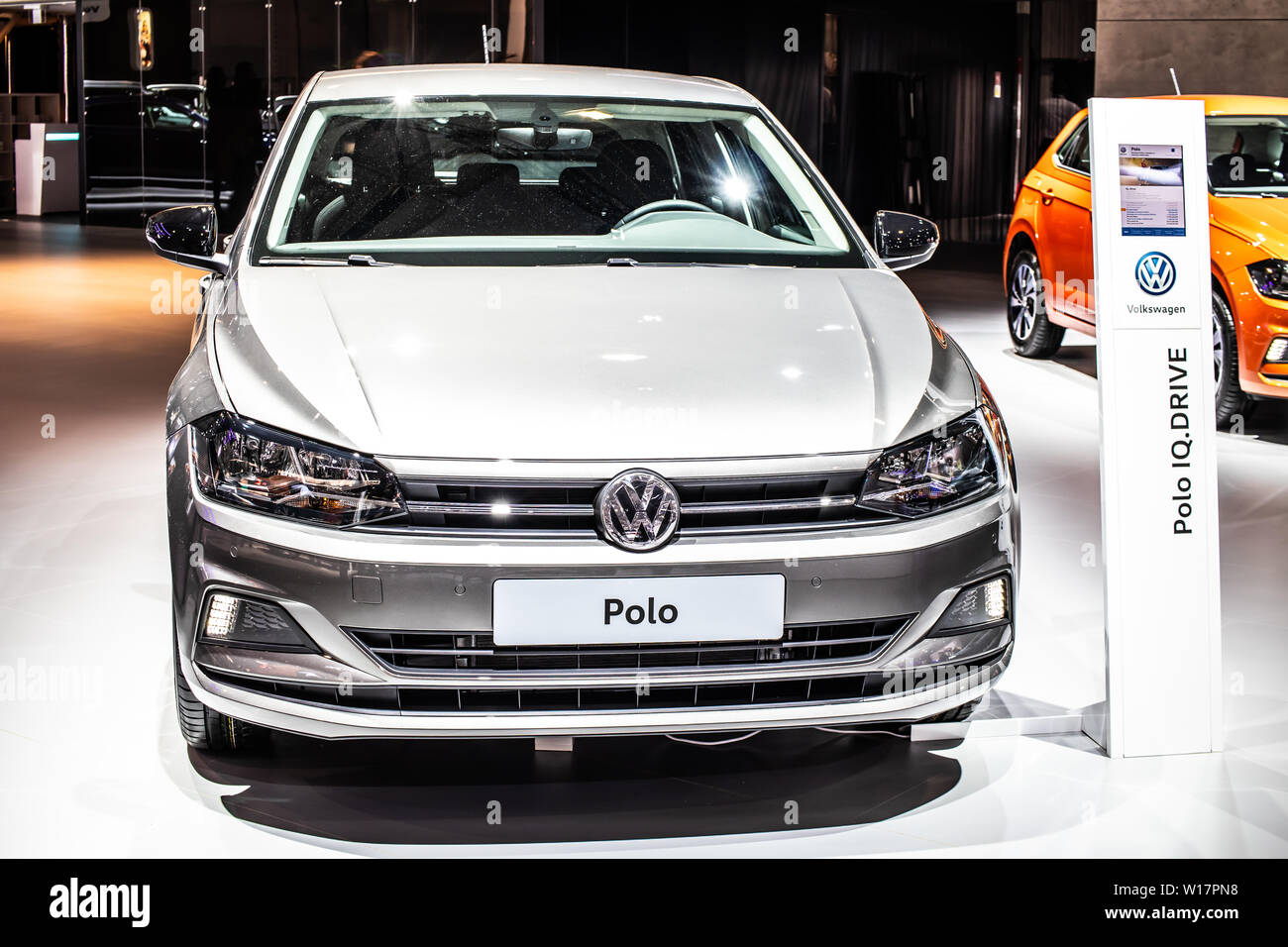 Brussels, Belgium, Jan 2019: Volkswagen VW Polo at Brussels Motor Show ...