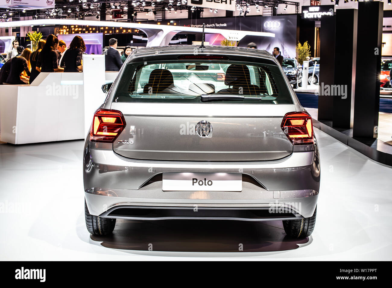 Brussels, Belgium, Jan 2019: Volkswagen VW Polo at Brussels Motor Show, Sixth generation, Typ AW ...