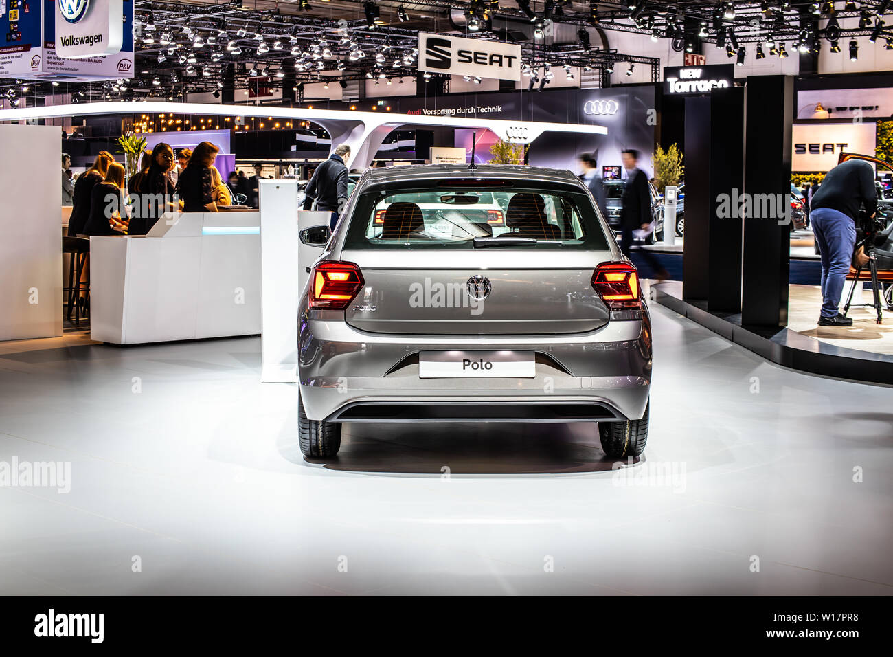 Brussels, Belgium, Jan 2019: Volkswagen VW Polo at Brussels Motor Show, Sixth generation, Typ AW ...