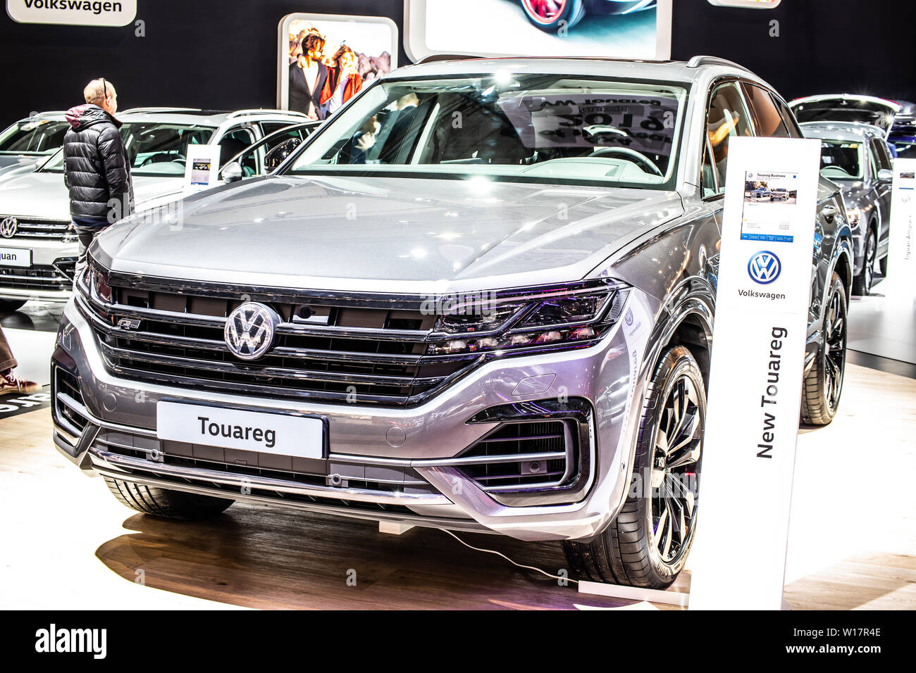 Brussels, Belgium, Jan 2019 all new Volkswagen VW Touareg, Brussels ...