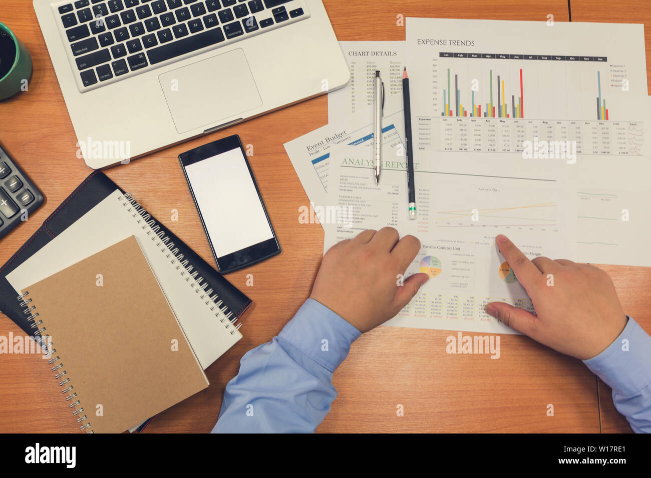 Business and finance concept of office working, Office desk in working ...