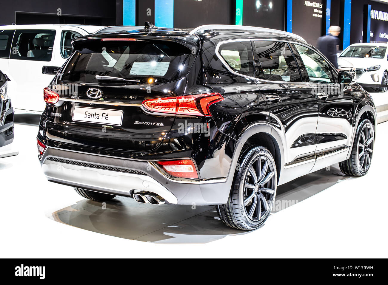 Brussels, Belgium, Jan 18, 2019: Hyundai Santa Fe 4WD at Brussels Motor ...