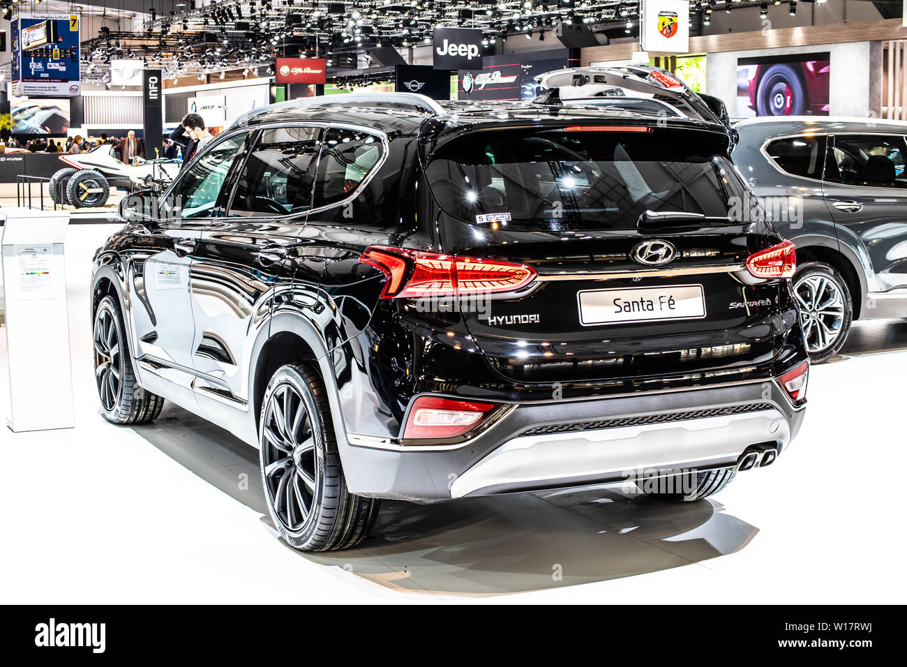 Brussels, Belgium, Jan 18, 2019: Hyundai Santa Fe 4WD at Brussels Motor ...