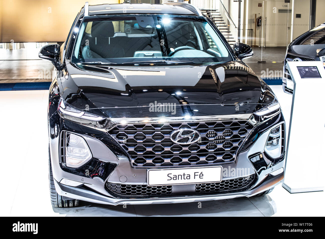 Brussels, Belgium, Jan 18, 2019: Hyundai Santa Fe 4WD at Brussels Motor ...