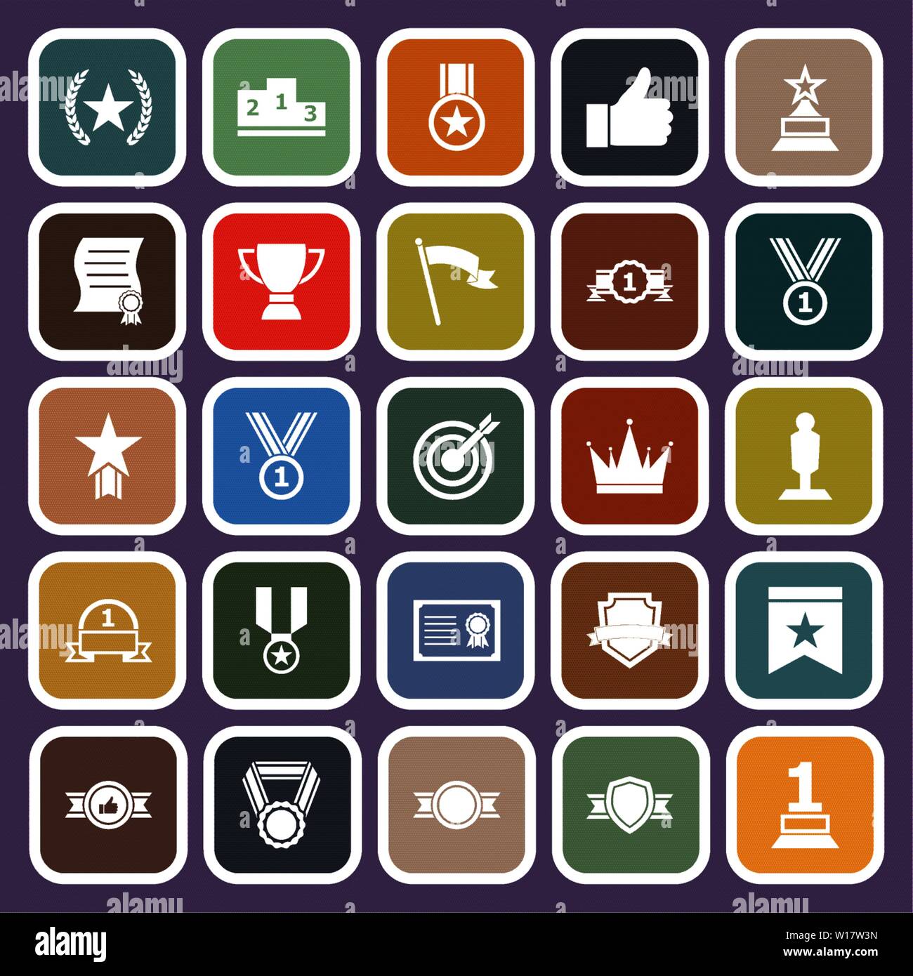 Victory flat icons on purple background, stock vector Stock Vector ...