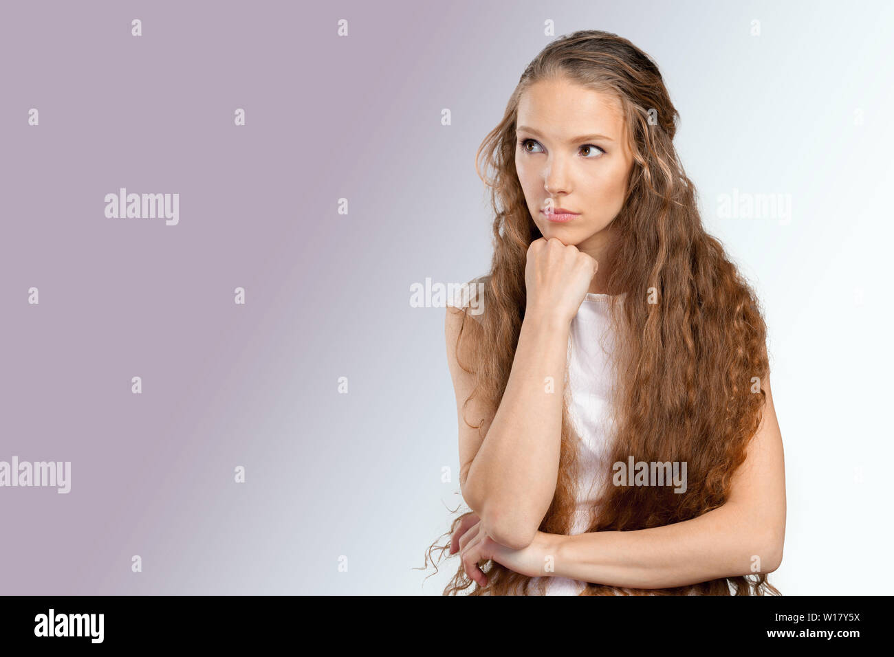 A thinking woman Stock Photo - Alamy