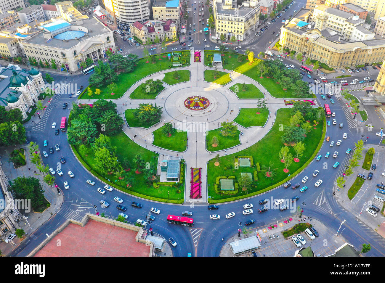 Dalian. 19th June, 2019. Aerial photo taken on June 19, 2019 shows the ...