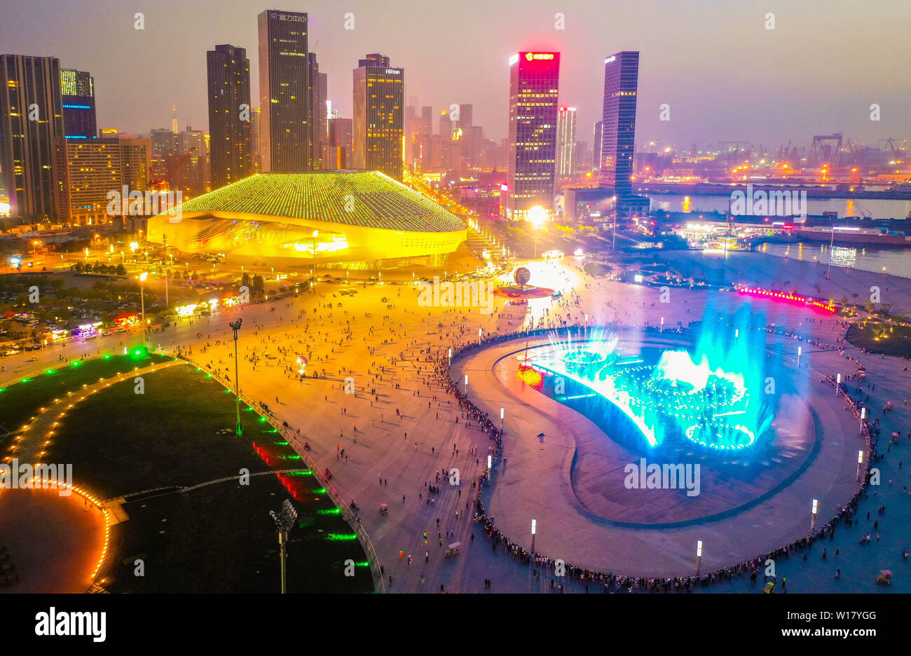 Dalian. 14th June, 2019. Aerial photo taken on June 14, 2019 shows the ...
