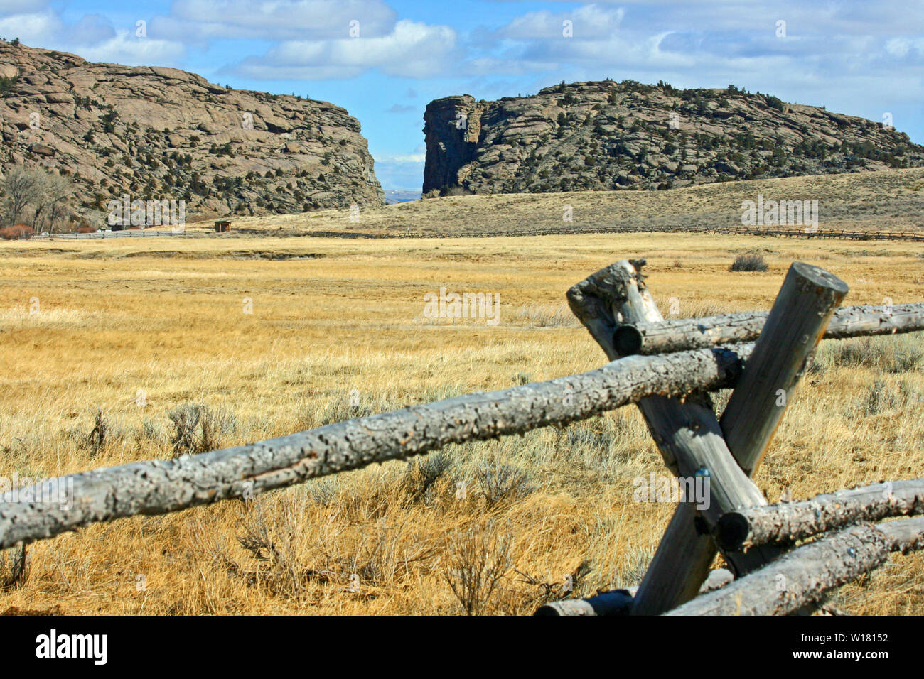 Devil's Gate with fence - Wyoming Stock Photo - Alamy