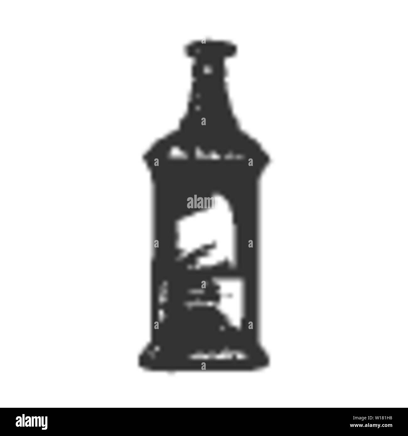 Rectangular Vintage Whisky Booze Bottle Vector Stock Vector Image & Art ...