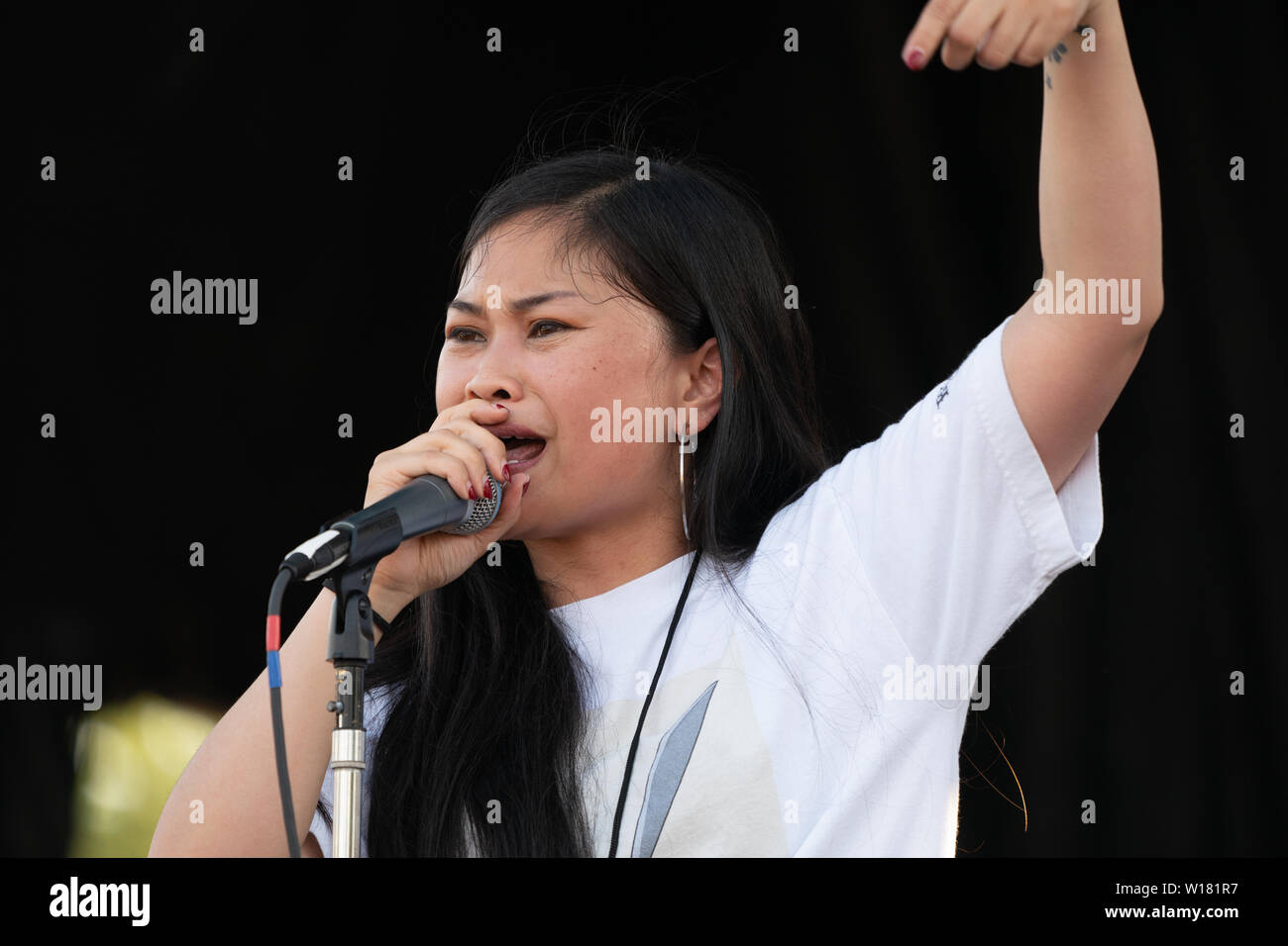 Filipino-American rapper and spoken word artist Ruby Ibarra performs at ...