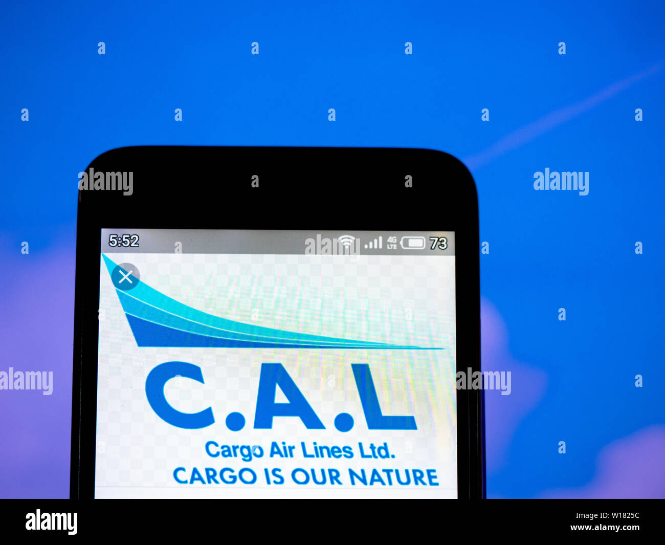 In this photo illustration the CAL Cargo Air Lines logo is seen ...