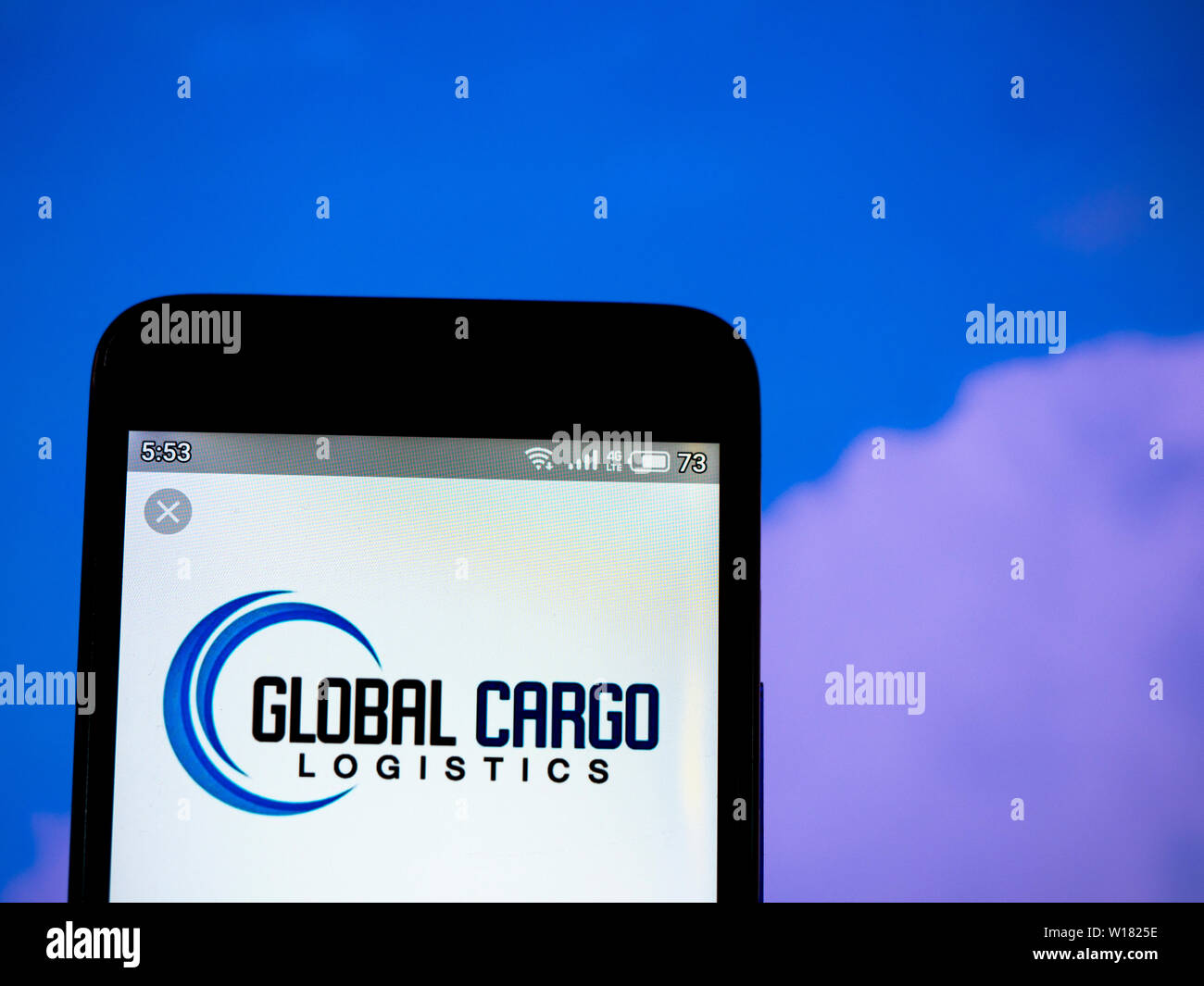 In this photo illustration the Global Cargo Logistix Pvt Ltd logo is ...