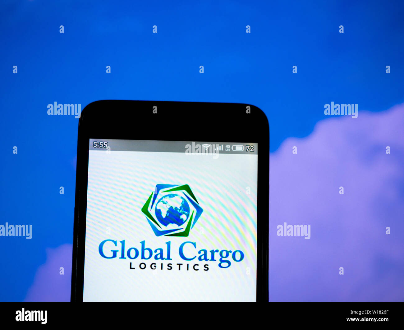 In this photo illustration the Global Cargo Logistix Pvt Ltd logo is ...