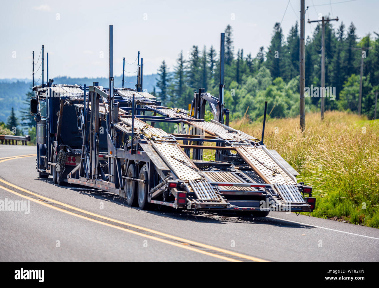 Big rig industrial powerful car hauler semi truck with designed to ...