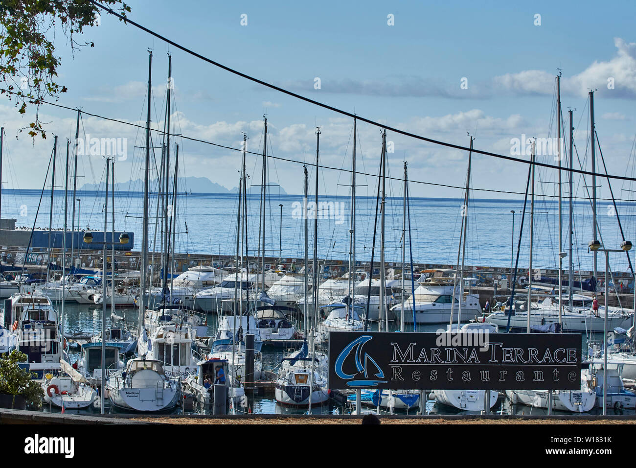 Funchal marina area in central Funchal, Madeira, Portgal, European ...