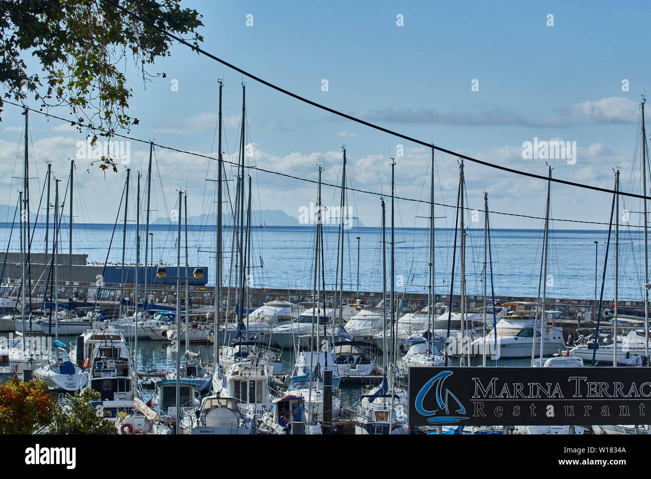 Funchal marina area in central Funchal, Madeira, Portgal, European ...