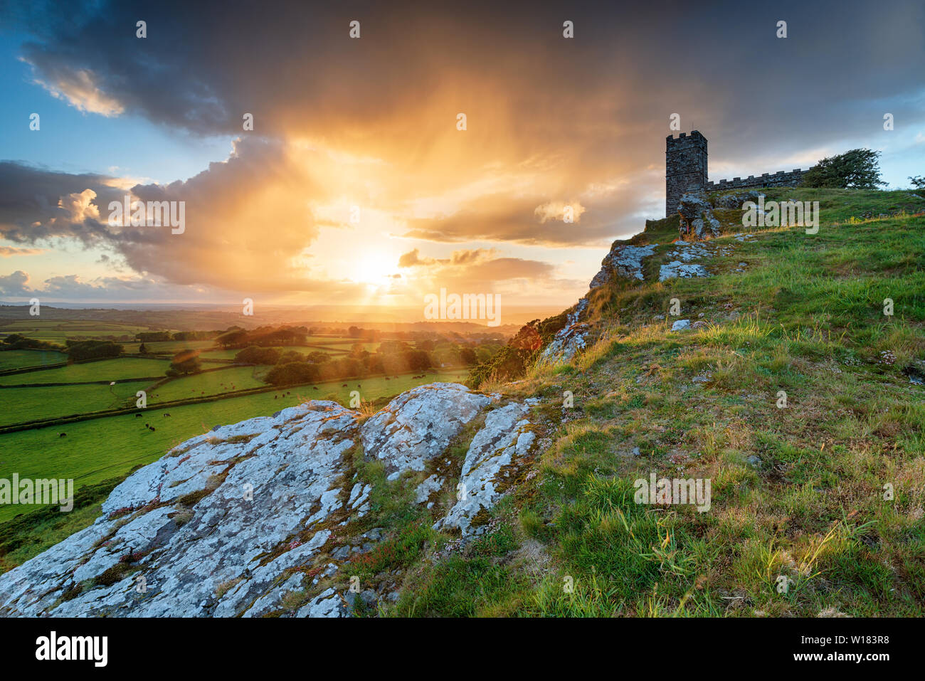 Brentor church sunrise hi-res stock photography and images - Alamy