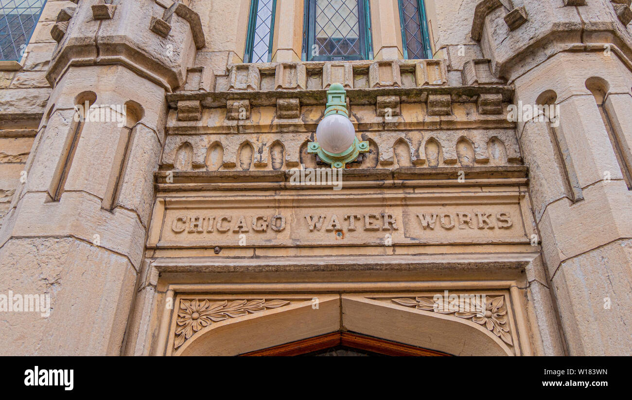 Chicago Water Works Building - CHICAGO, USA - JUNE 12, 2019 Stock Photo ...