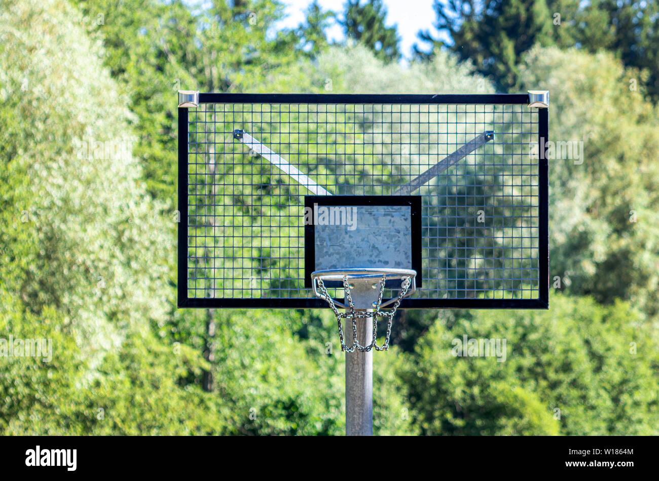 basketball basket made of iron, sports background Stock Photo - Alamy