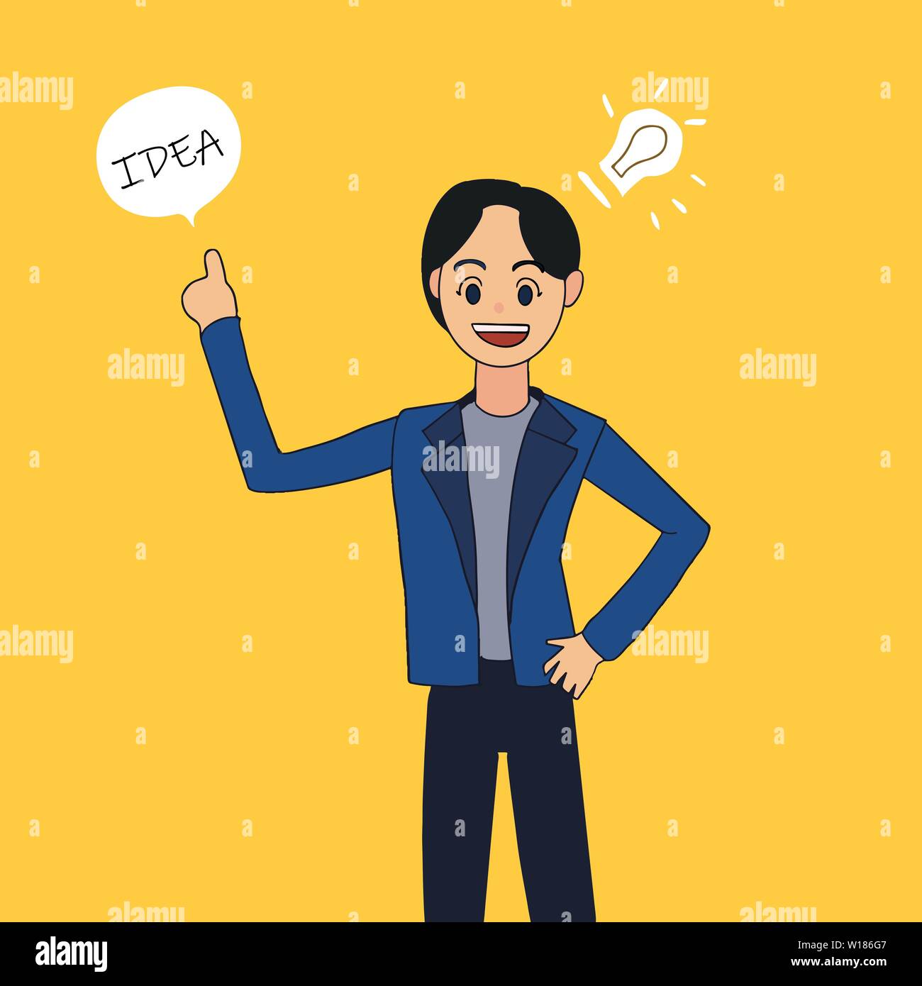 Cartoon business man think idea vector illustration design Stock Vector ...