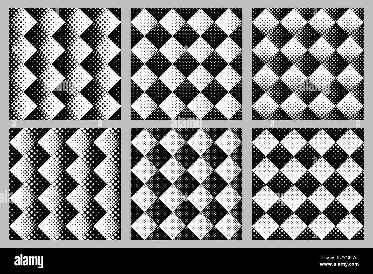 Seamless circle pattern background design set - abstract vector graphic ...